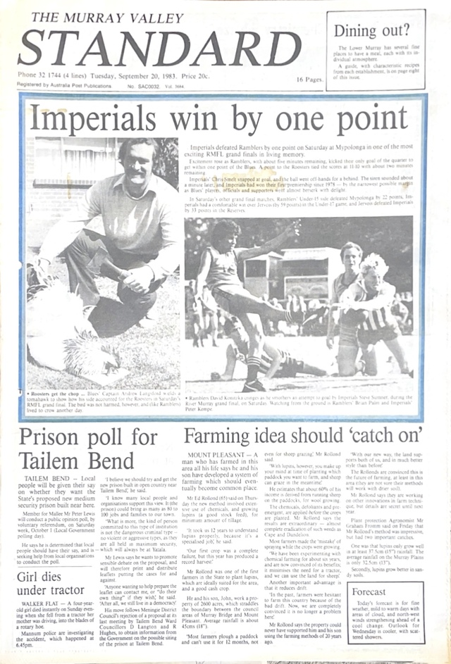 Blues win 1983 grand final | The Murray Valley Standard